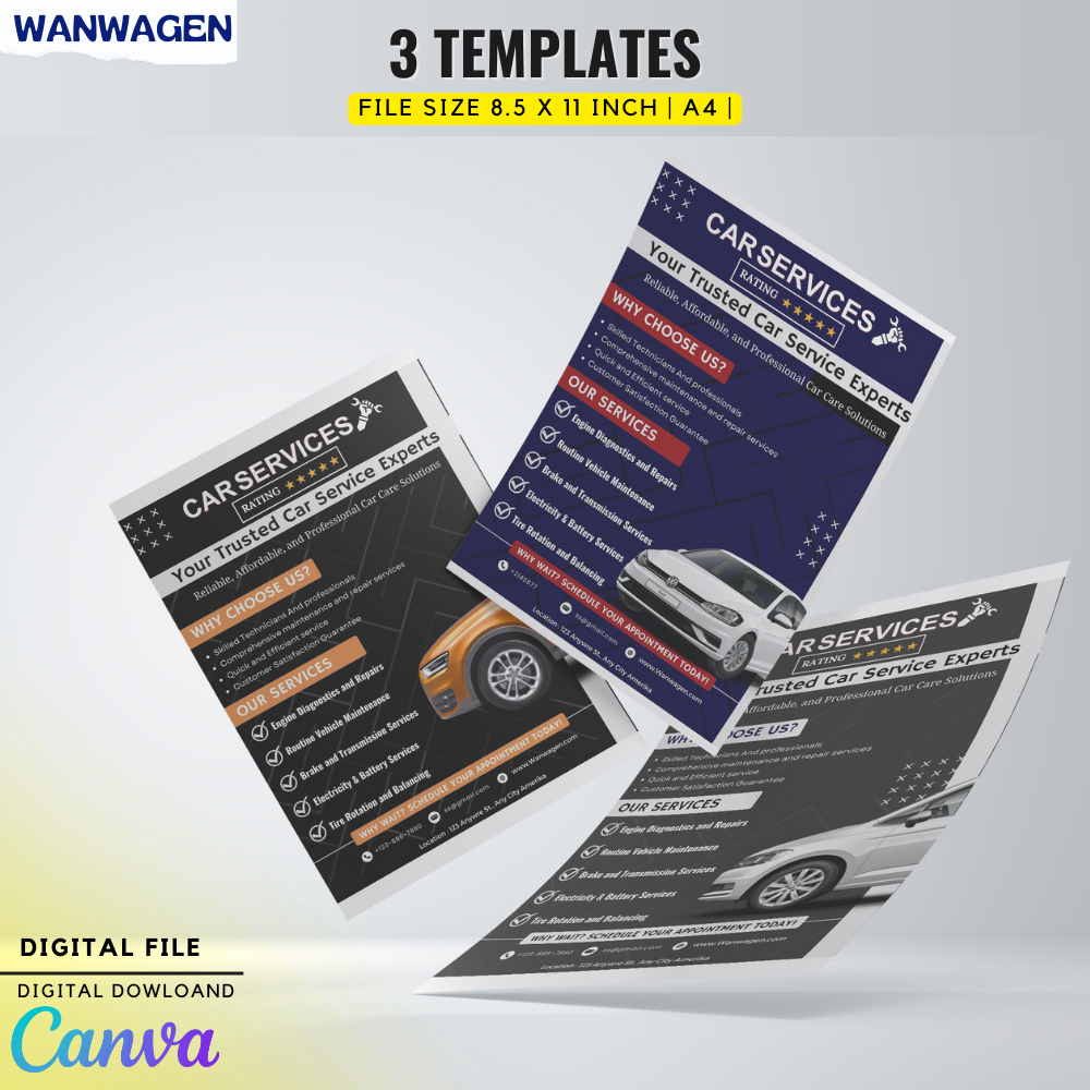 Auto Repair Service Flyer Editable Template | Car Repair Service Flyer ...