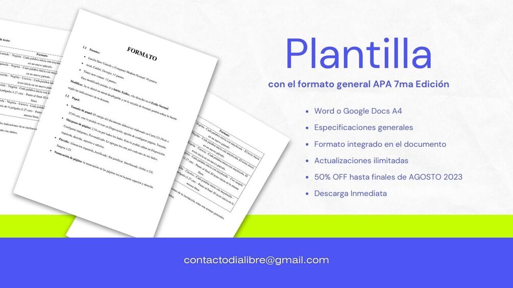 Plantilla con el formato general APA 7ma Edición