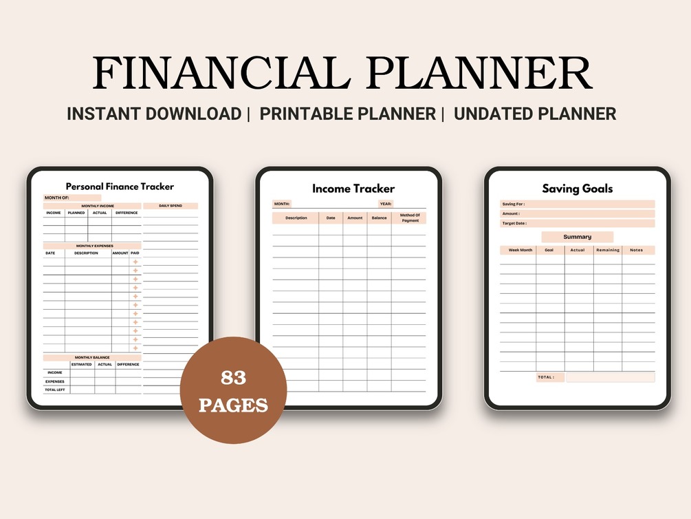 2025-2026 Financial Planner | Budget Binder & Savings Tracker (Printable)