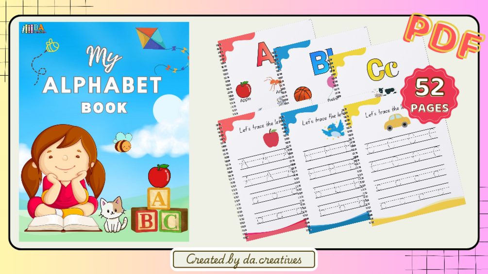 My Alphabet Book - For Kids with Vibrant Illustrations and Tracing ...