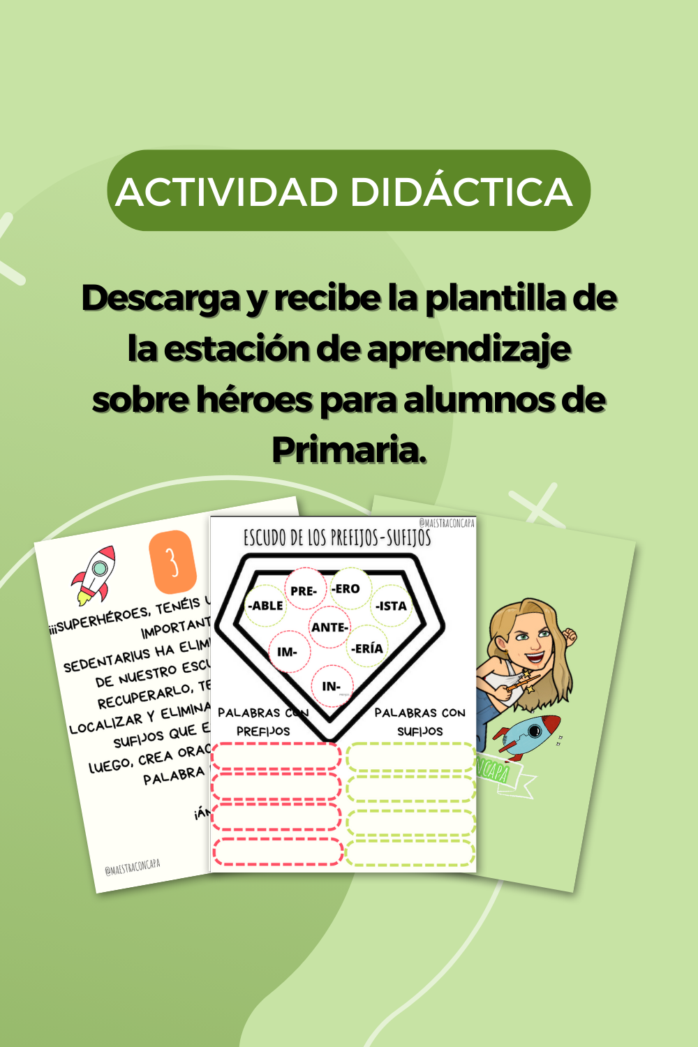 🦸‍♀️ Carteles para Estaciones de Aprendizaje – Temática Superhéroes