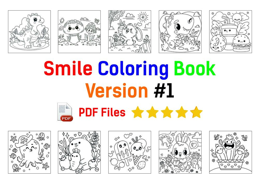 Smile Coloring Book Bundle For Relax Version #1