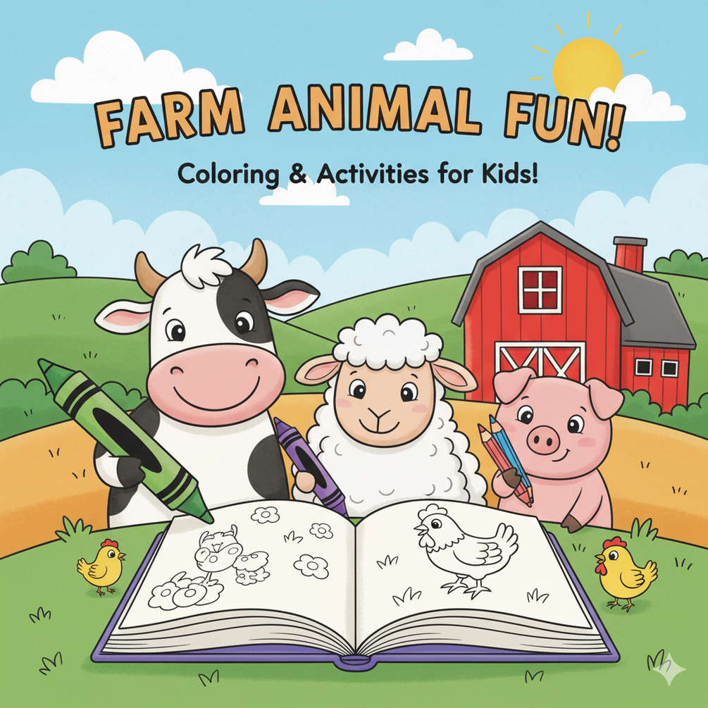 Farm Animal Coloring Pages for Kids | Sensory-Friendly Printable ...