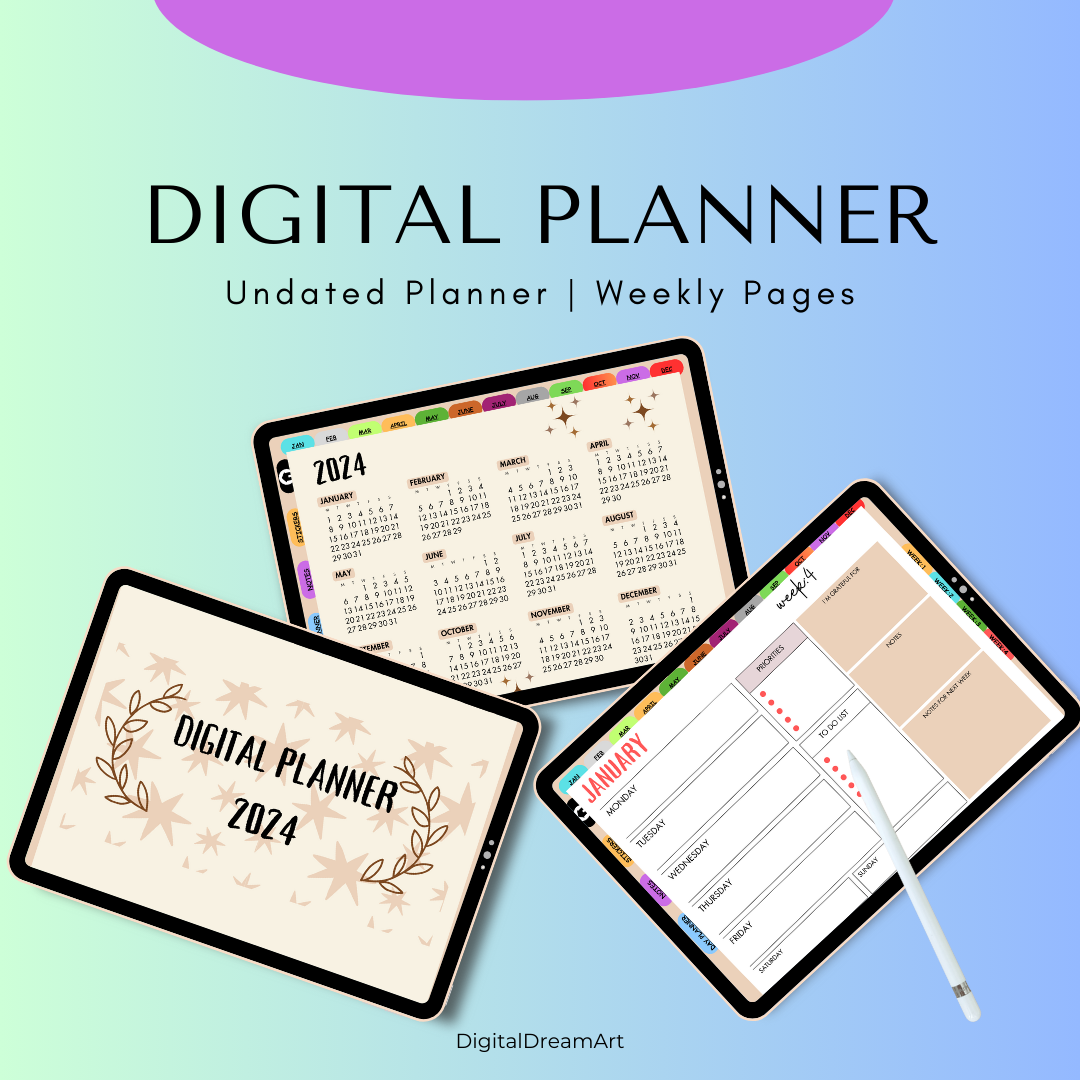 Undated Goodnotes Plan Digital Planner, Goodnotes Template, iPad ...