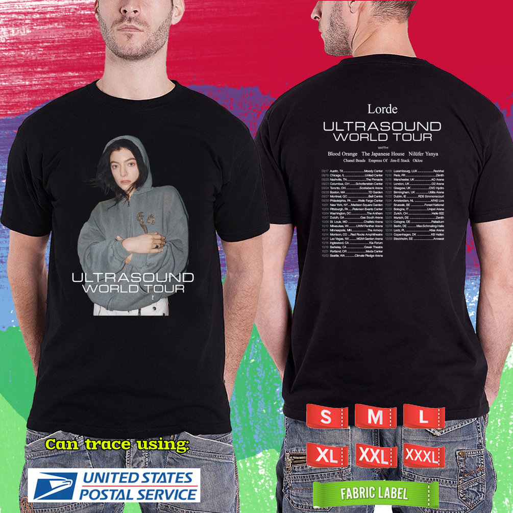 LORDE ULTRASOUND WORLD TOUR 2025. LORDE. UNISEX BLACK TEE RD01