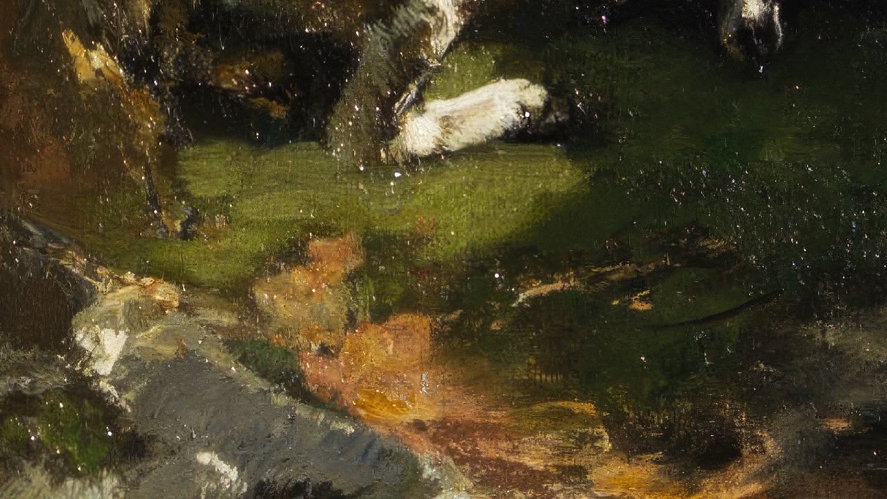 Calves and sheep in high mountains 1904 by Anton Braith