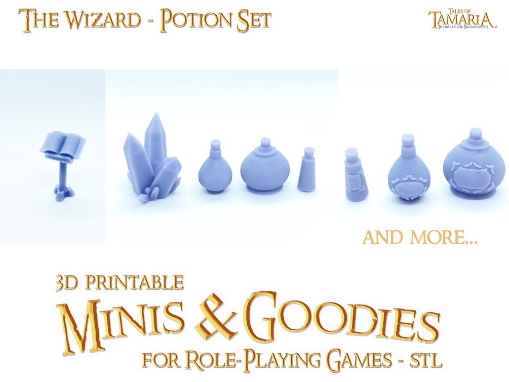 3D Printing STL Files - In-Game Assets - Potions Set
