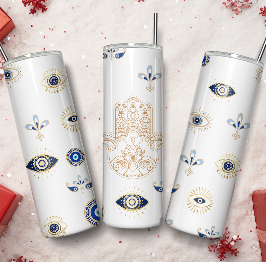 Evil Eye Spiritual Tumbler Cup Sublimation Designs 20oz Skinny Tumbler ...