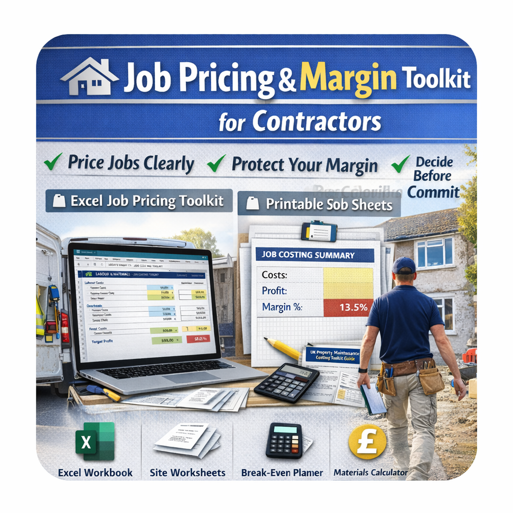Job Pricing & Margin Toolkit for Contractors (Excel + Printables)