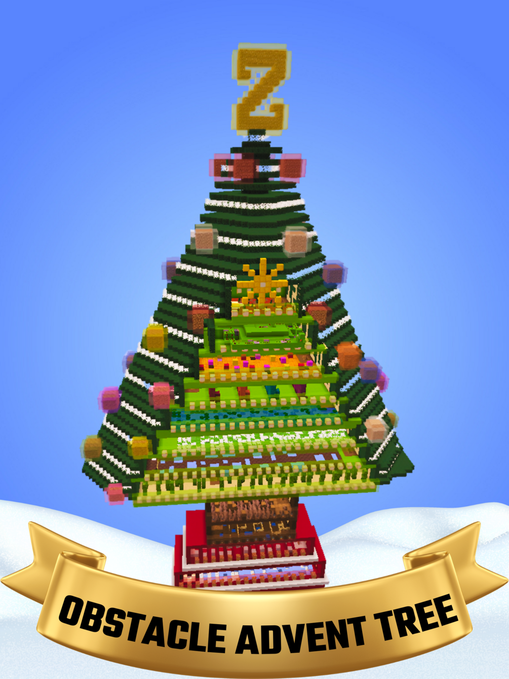 Obstacle Course Christmas Tree, Minecraft Schematic
