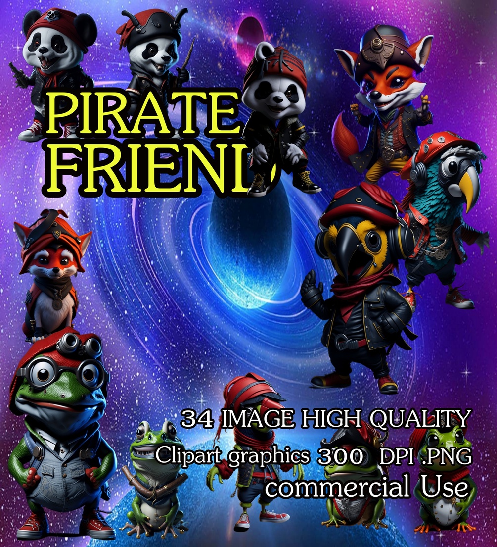 Pirate Friend 300 DPI .PNG can apply to T-shirt screening or making ...