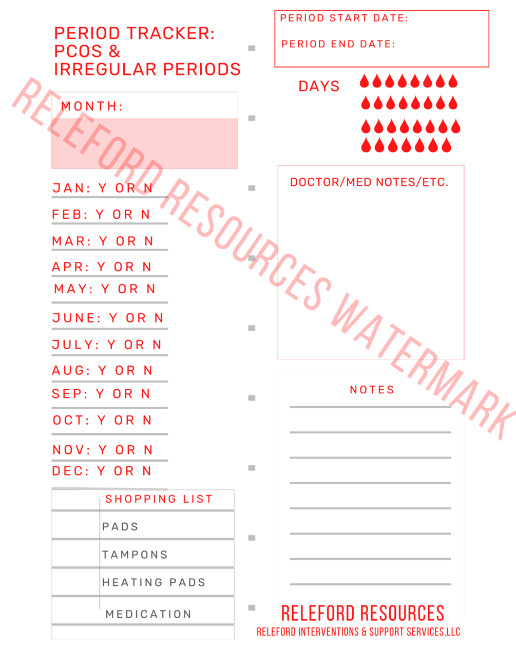 PCOS/Irregular Period Tracker