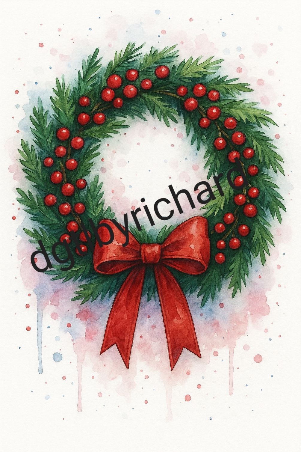 Watercolor Digital Download | Whimsical Holiday Wall Art | Cute Festive ...