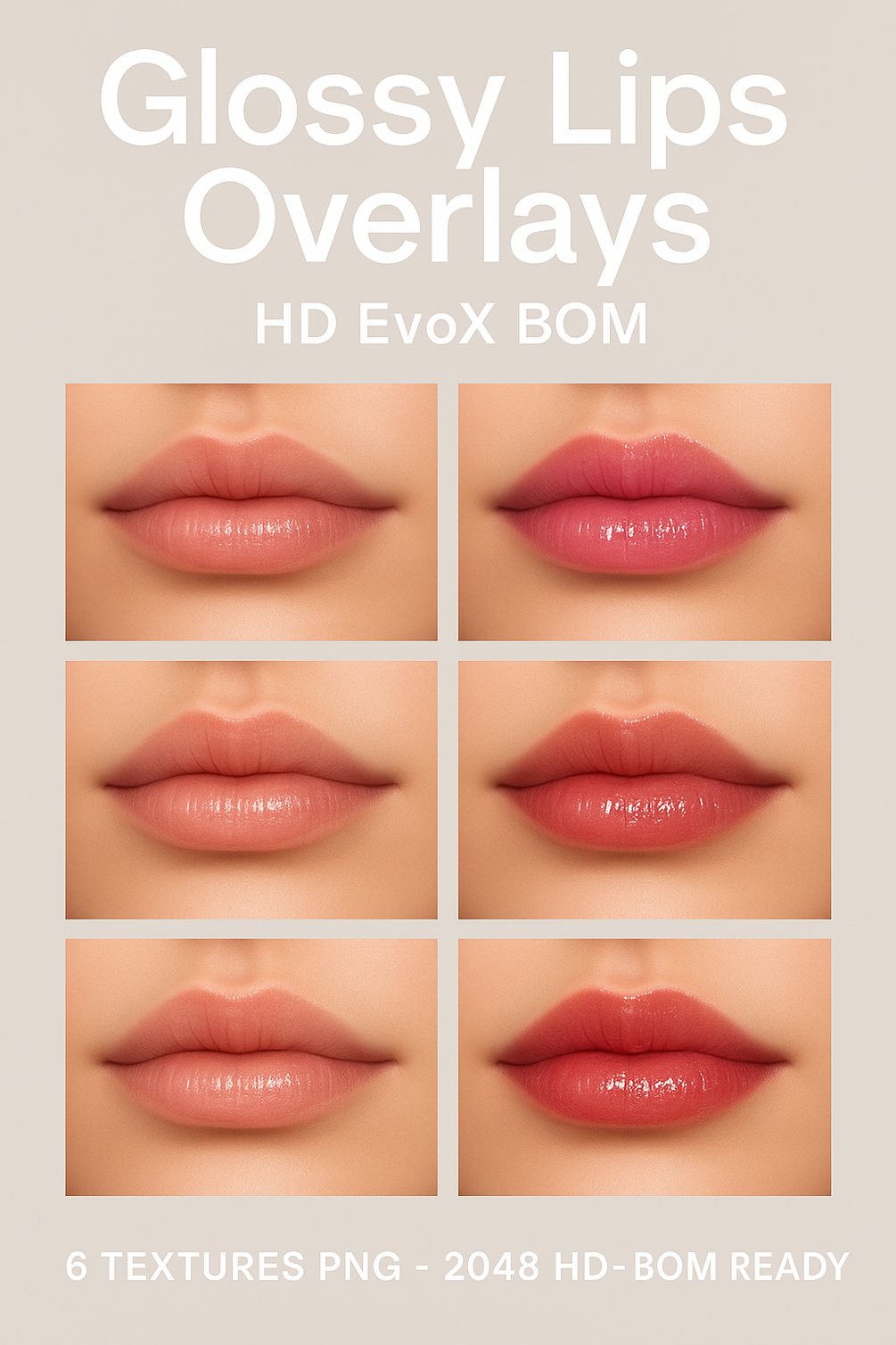 Glossy Lips Overlays - HD EvoX BOM