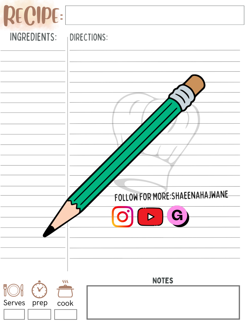 Recipe Journal KDP Interior