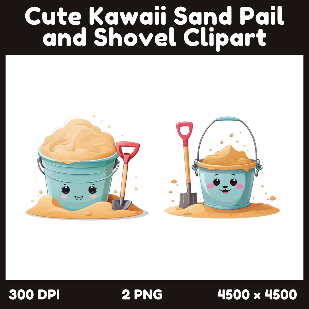 Free Cute Kawaii Sand Pail And Shovel Clipart