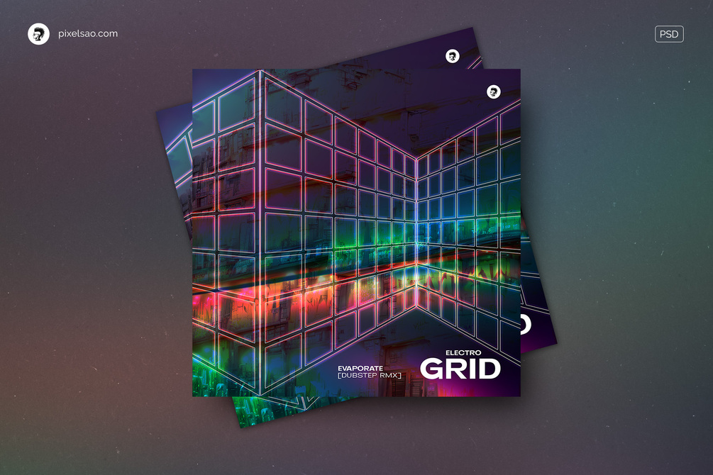 Electro Grid – Album Cover Art Template