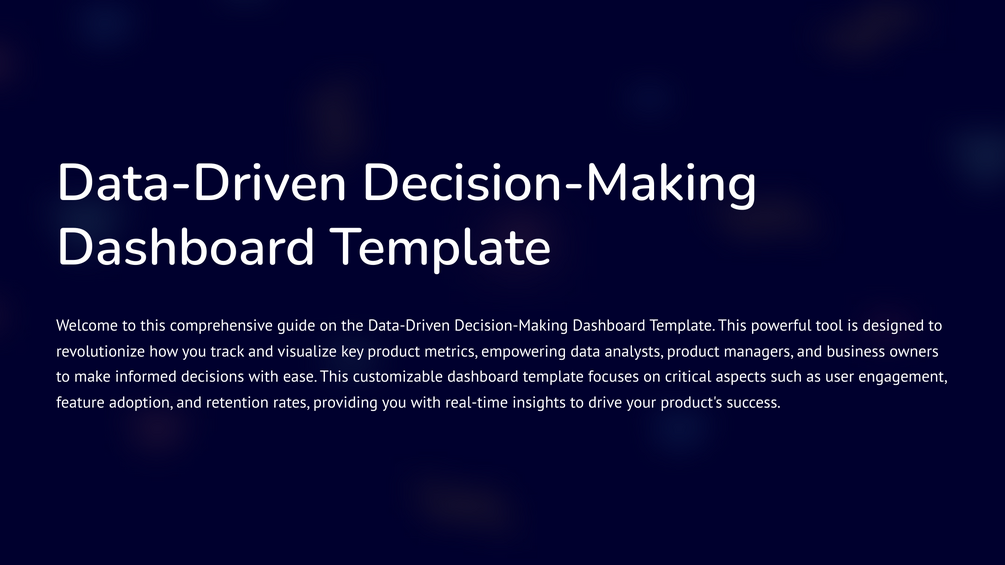 Data-Driven Decision-Making Dashboard Template
