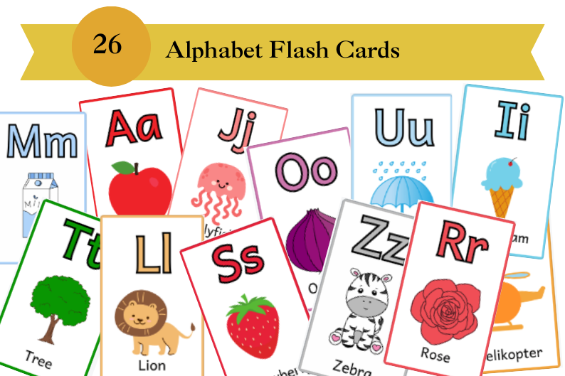 26 ABC Flash Cards, Educational Cards, A-Z Cards, Learn ABCs, Alphabet ...