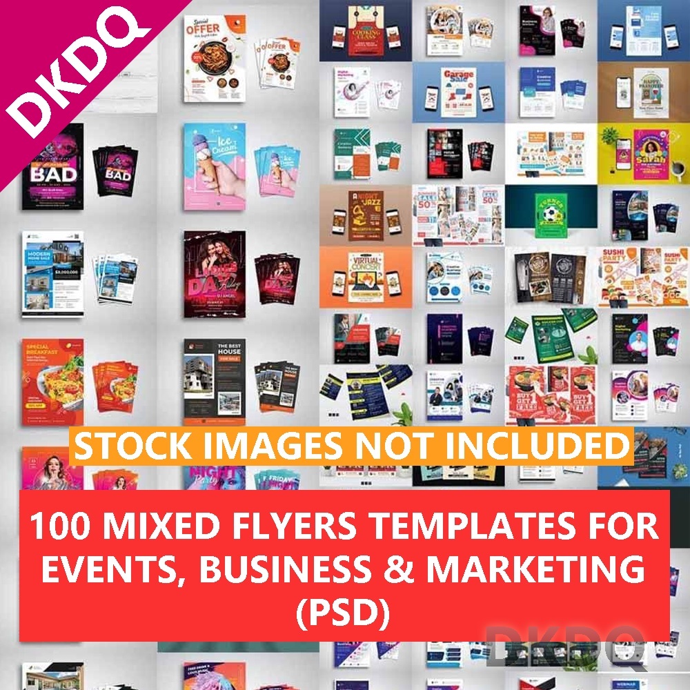 100 Premium Business Flyers Bundle Event, Marketing & Sales PSD ...