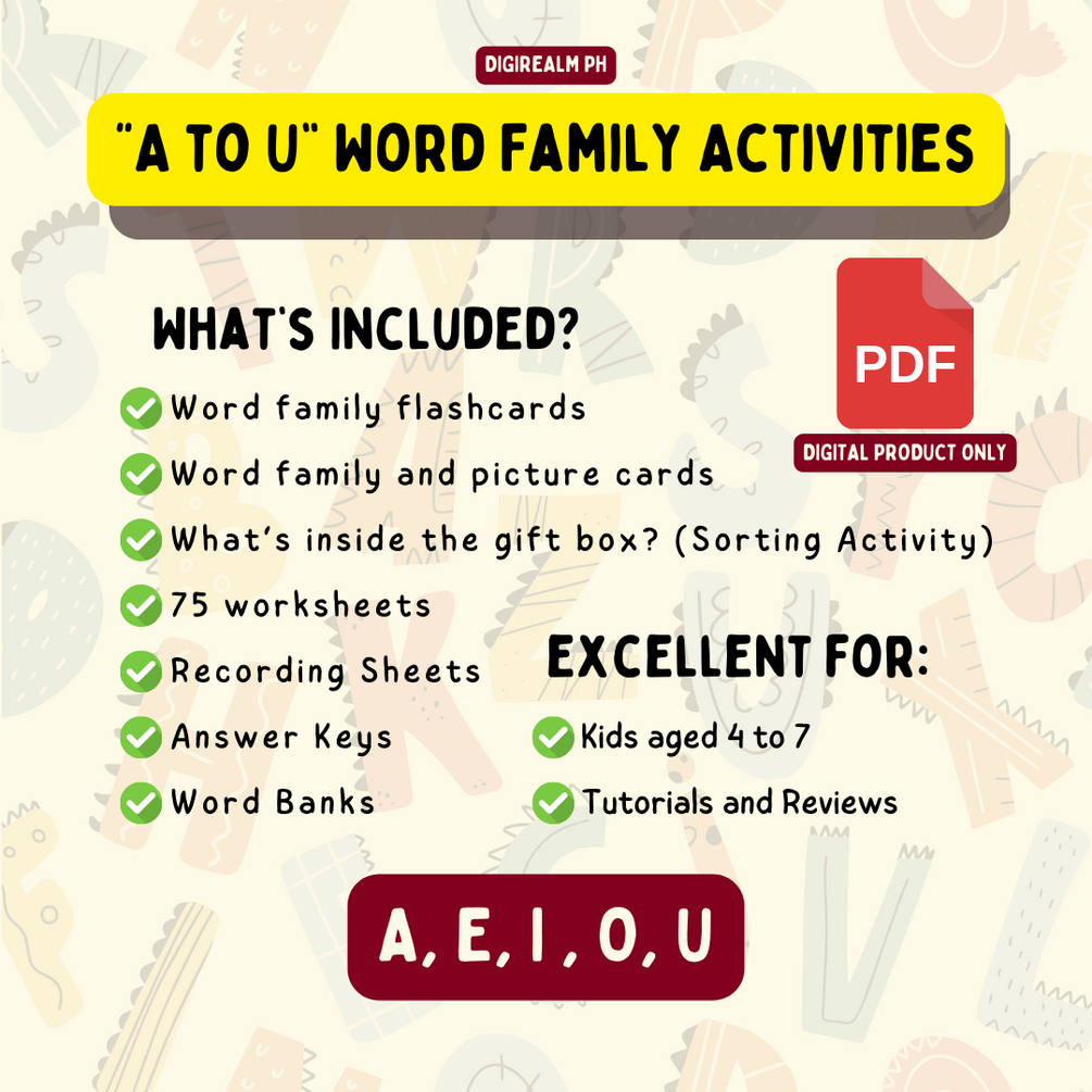 5-IN-1 ULTIMATE Word Family Bundle with FREE GIFT, A to U word families ...