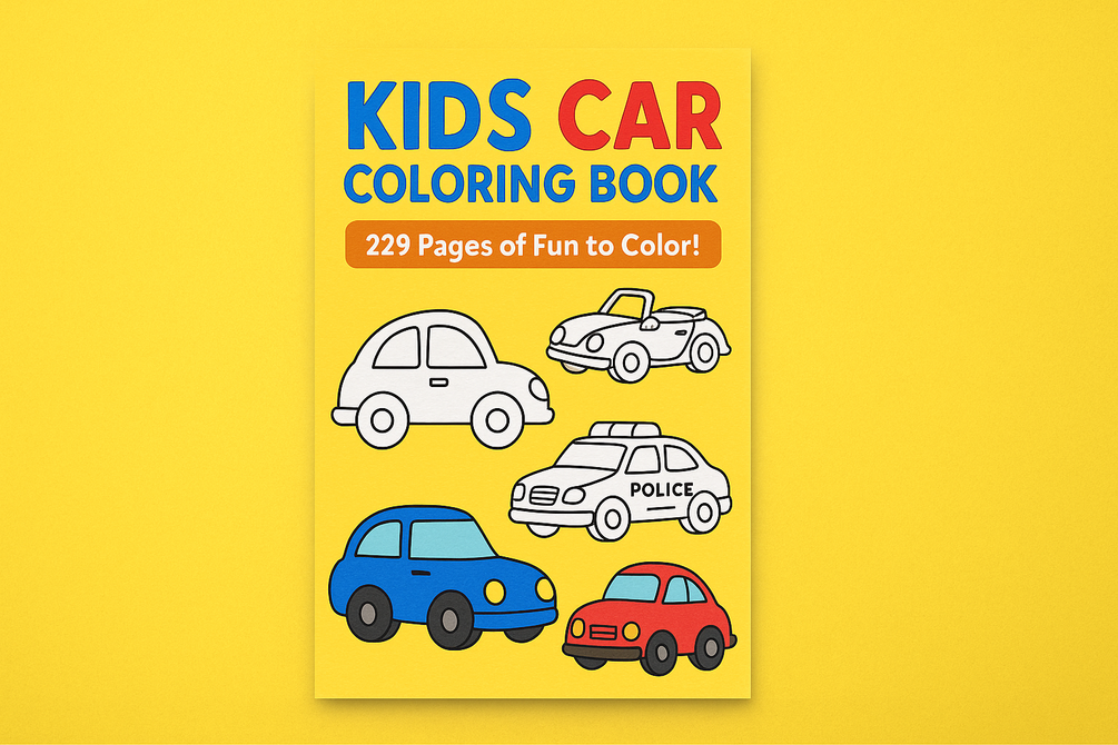🚗 Kids Car Coloring Book – 229 Pages of Fun!