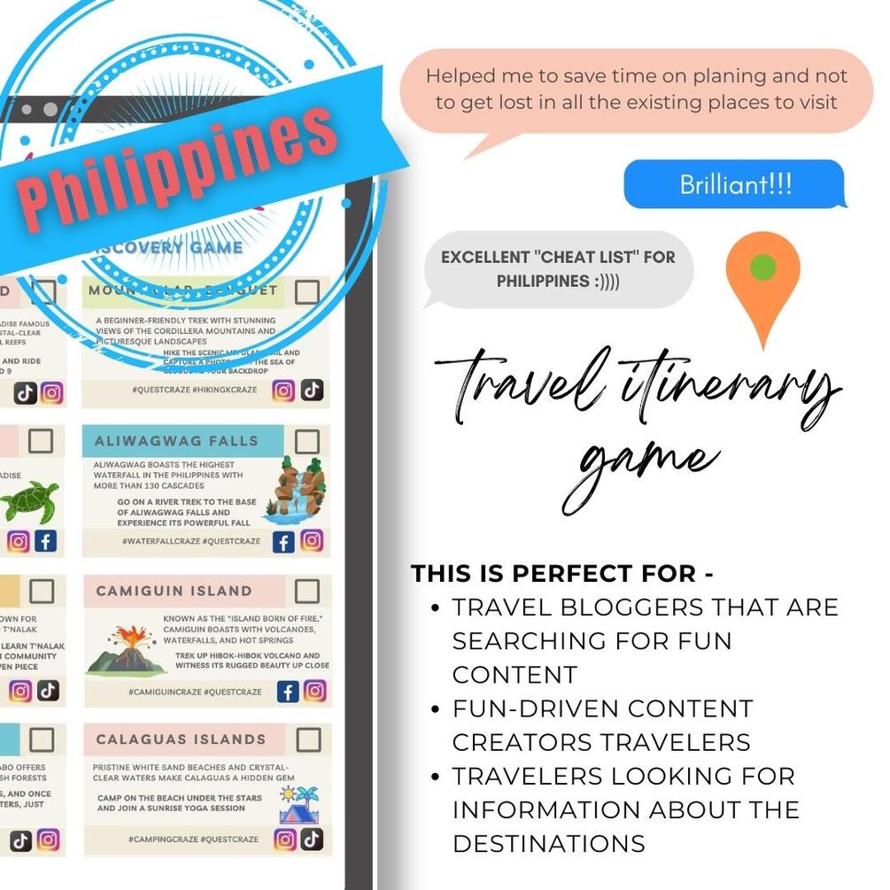 Philippines Travel Itinerary fun game