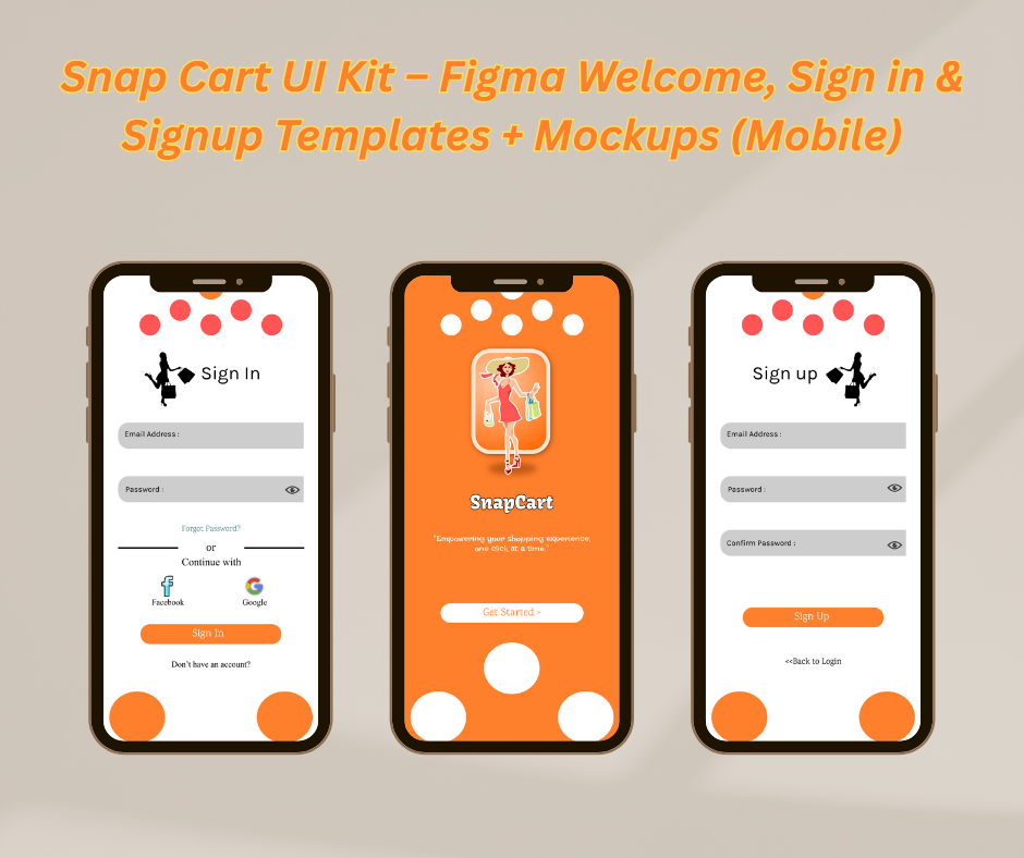 Snap Flow UI Kit – Figma Welcome, Sign In & Signup Templates + Mockups ...