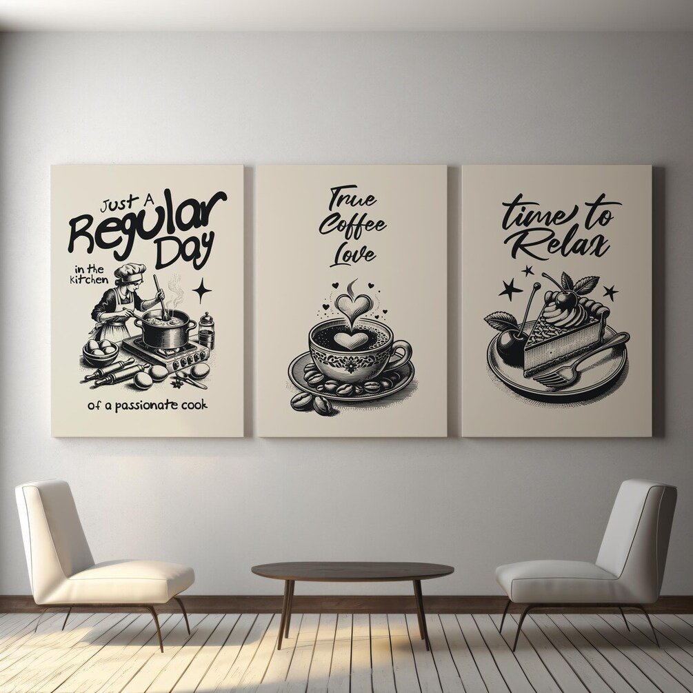 Vintage Kitchen Poster Set | Vintage Kitchen Wall Art | Gift for Foodie ...