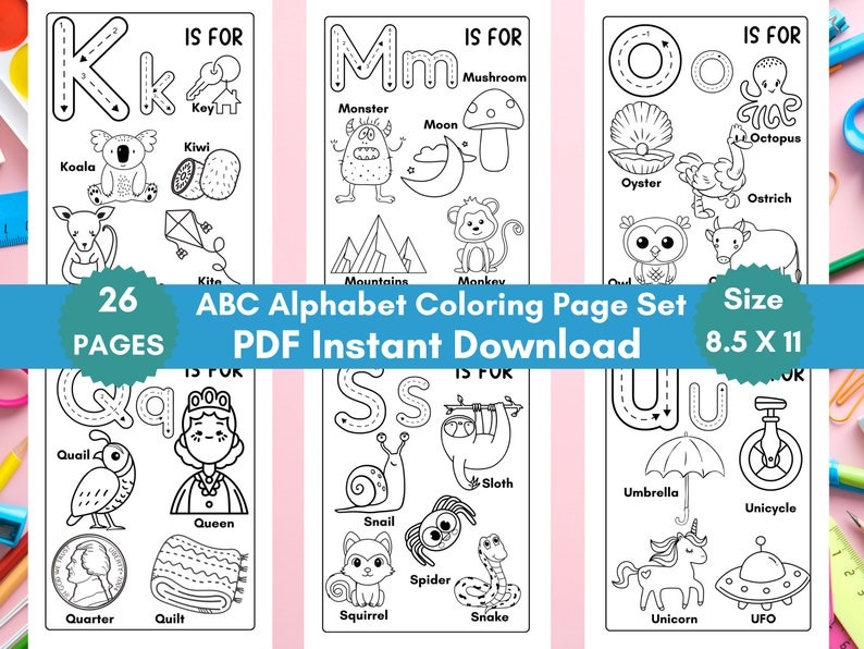 ABC Alphabet Coloring Page Set