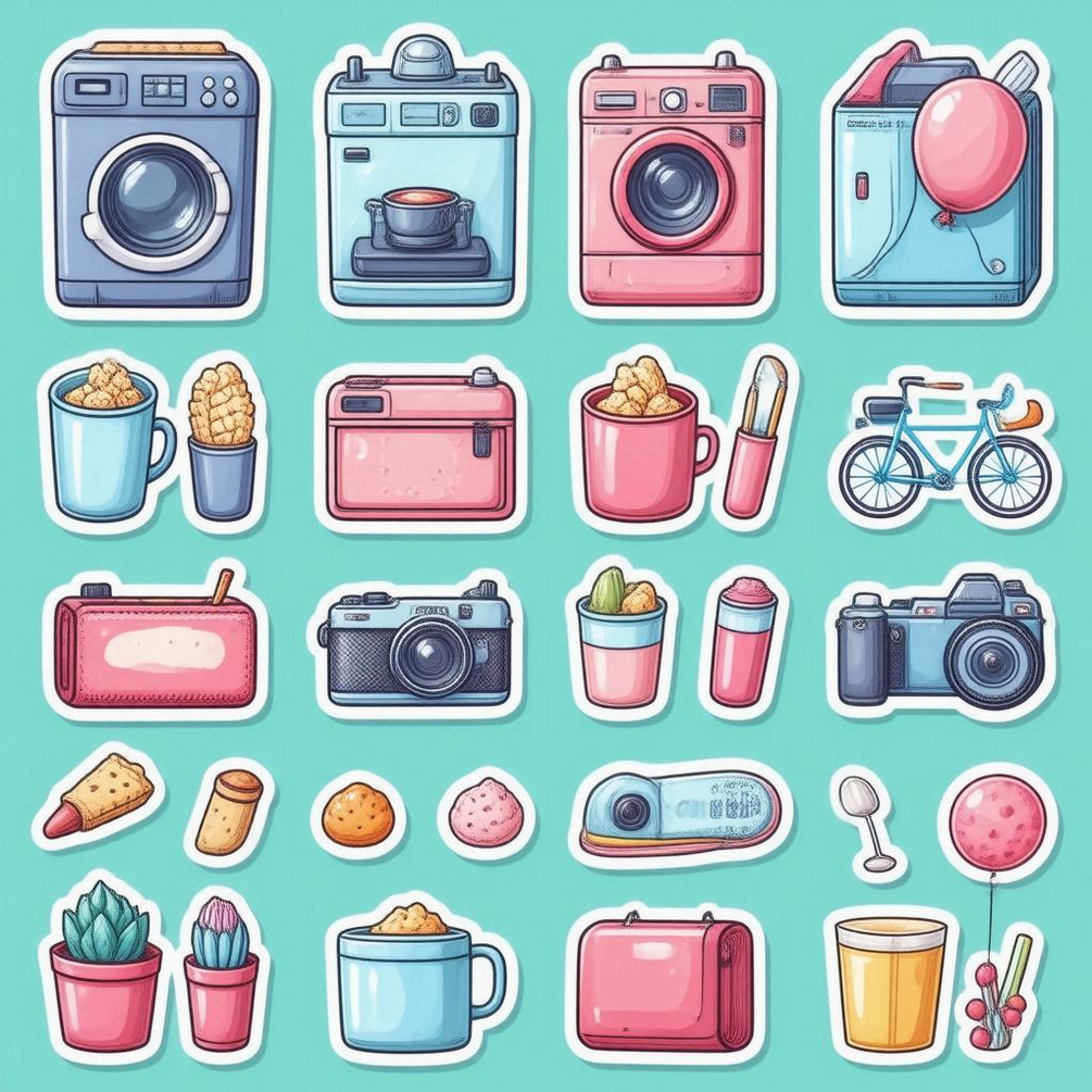 Vibrant Unique Digital Planner Sticker Collection - Everyday Whimsy ...