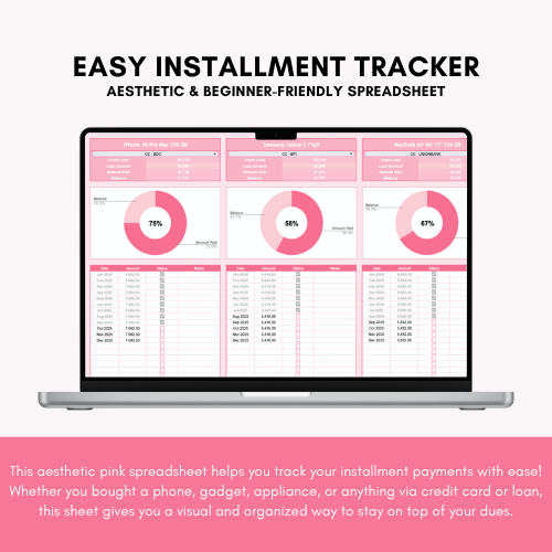 Easy Installment Tracker – Aesthetic & Beginner-Friendly Spreadsheet