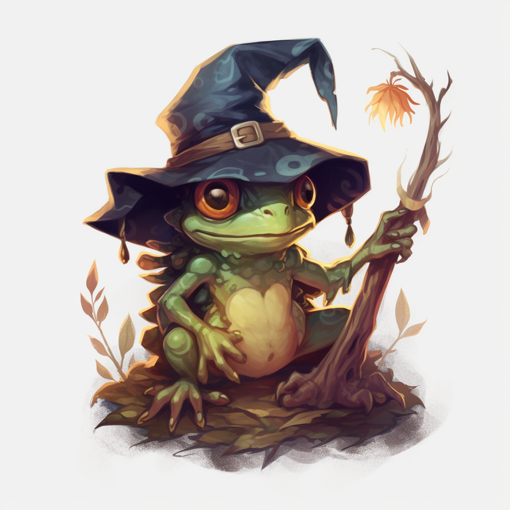 Frog Witch PNG art graphic 300 dpi | Libra Graphic Design