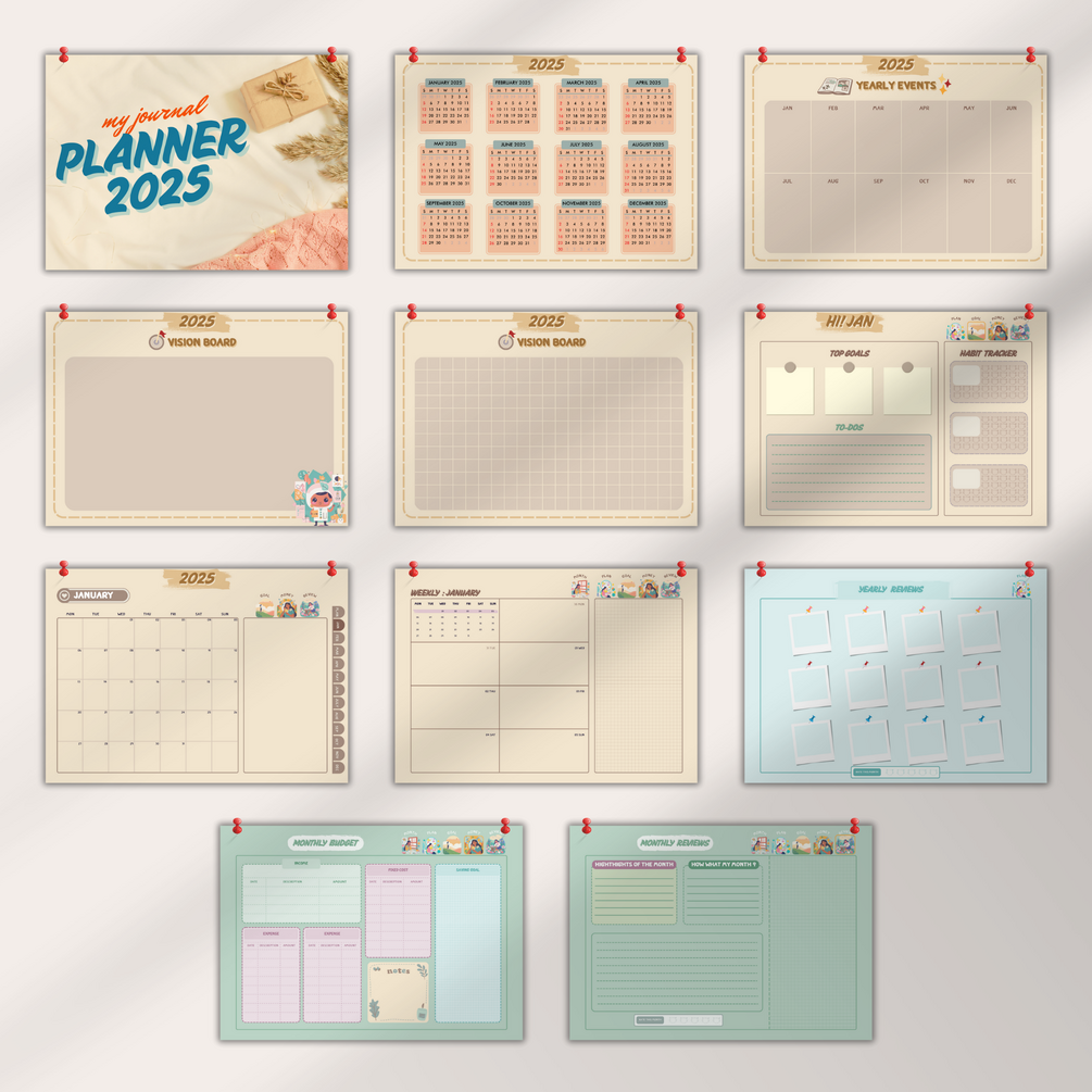 Dated Cozy Planner 2025 for Students | Aesthetic Weekly & Monthly ...
