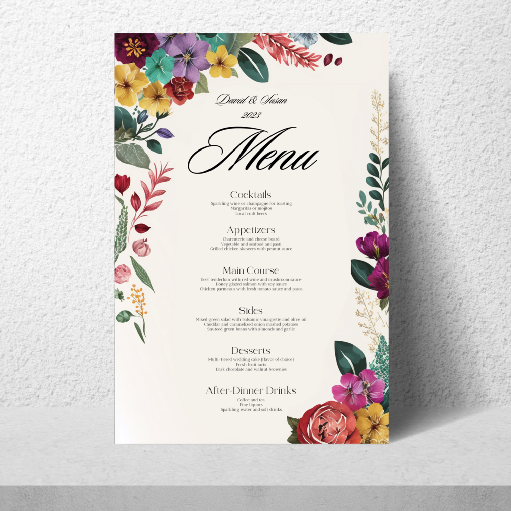 Canva Wedding Digital Paper For Invitations And Menus, Floral Borders ...