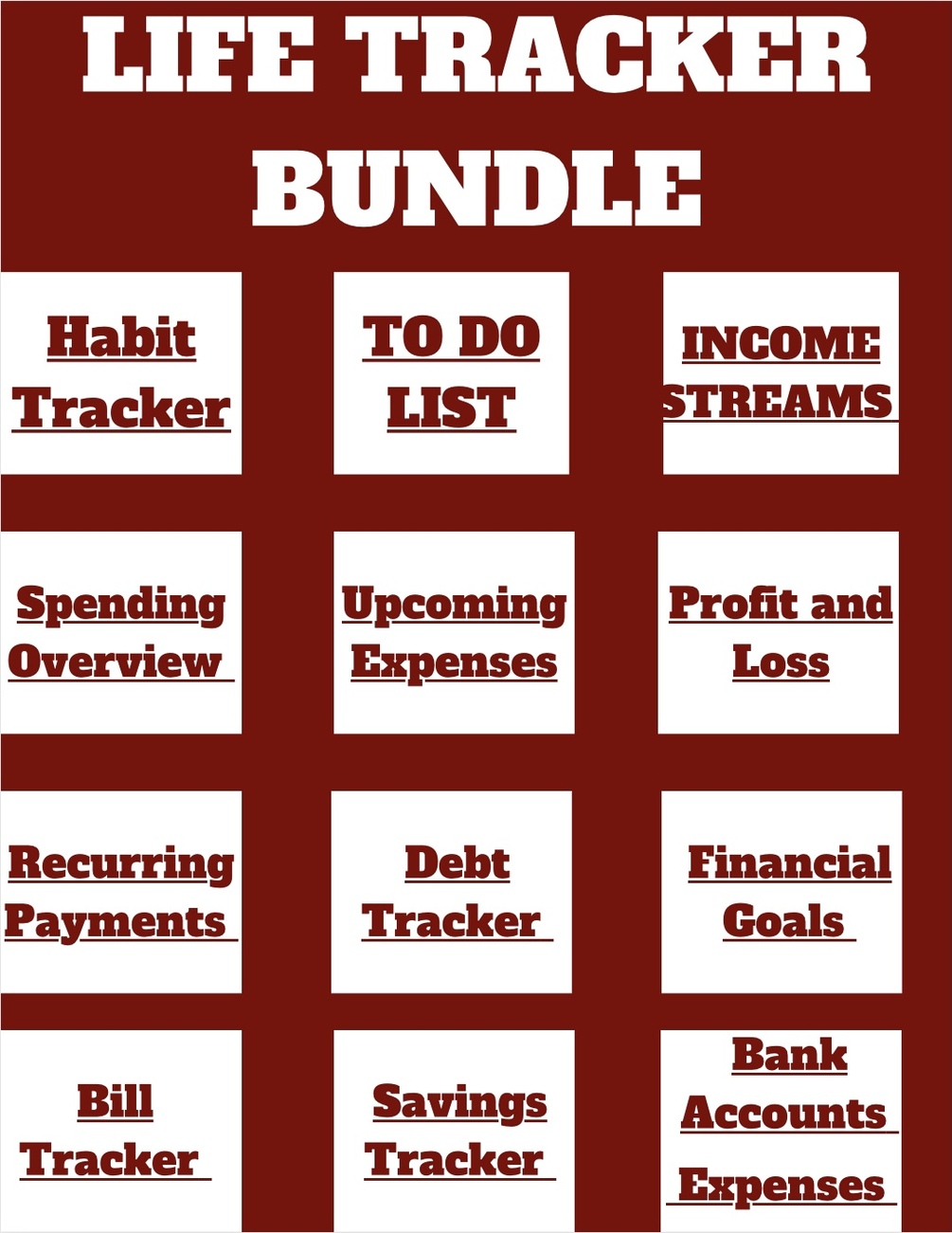 Digital Tracker Bundle 40 Pages Hyperlinked to Trackers, Lists, Notes ...