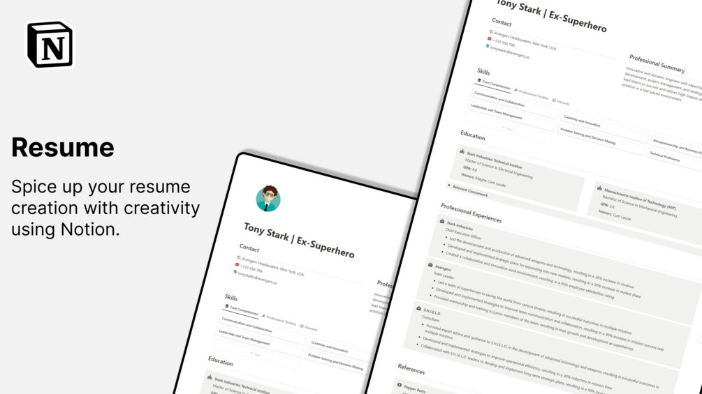 Notion Resume Template