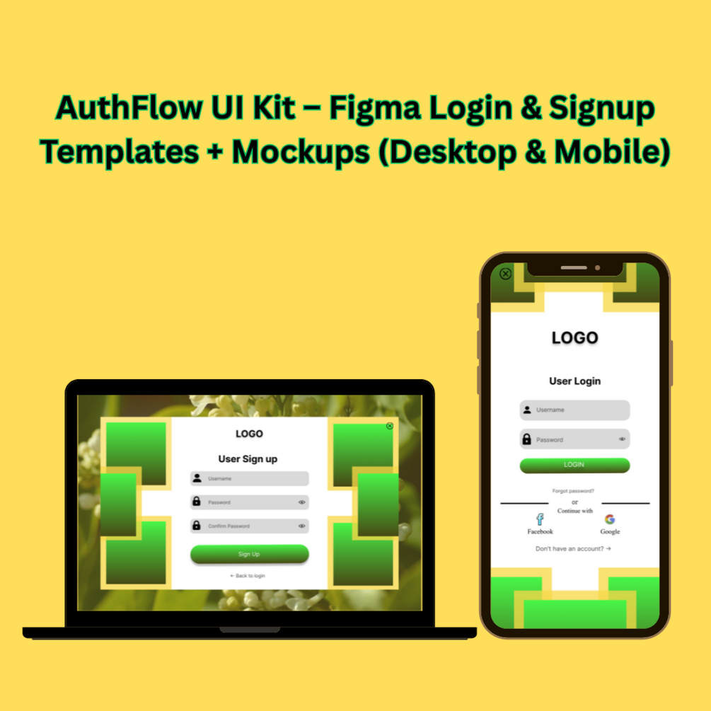 AuthFlow_Figma_UI_Kit_Login_Signup_Templates + Mockups (Desktop and Mobile)