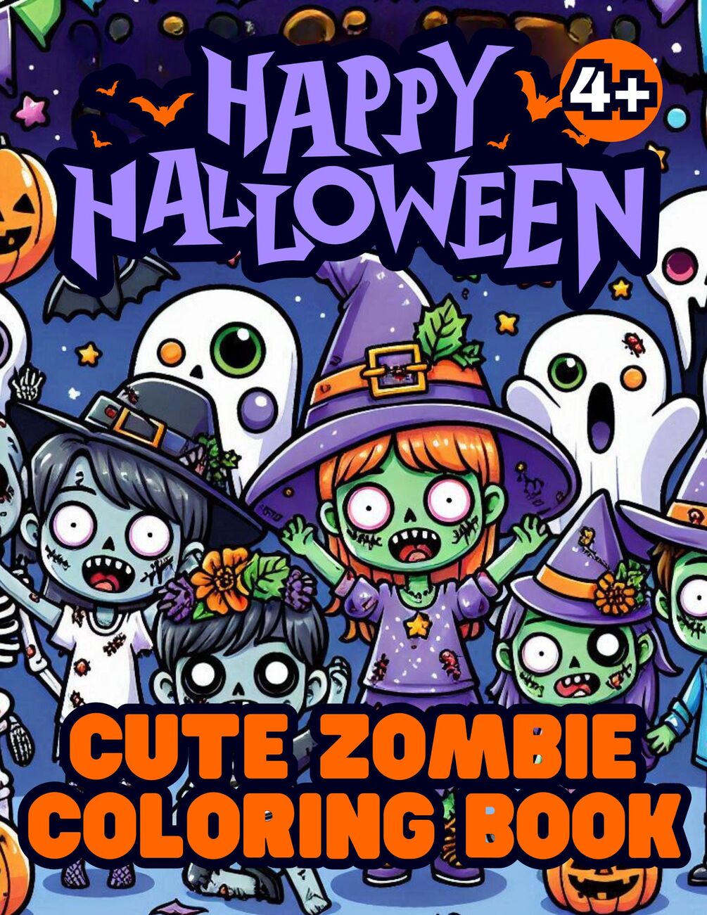 Cute Zombie Coloring Book For Kids
