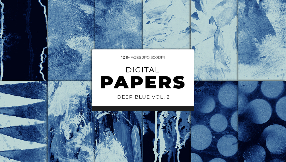 Digital papers Deep Blue vol. 2