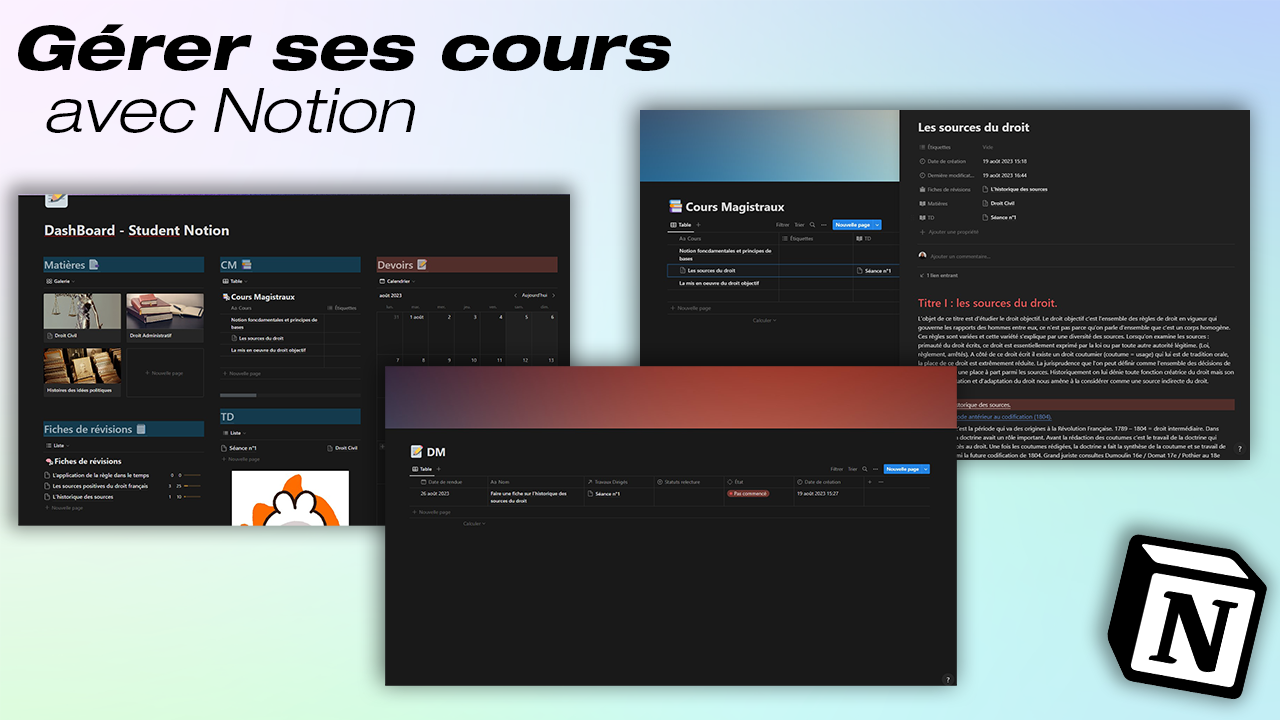Notion - Gestion de cours