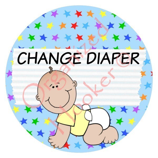 CHANGE DIAPER Printable Planner Stickers — Digital Download