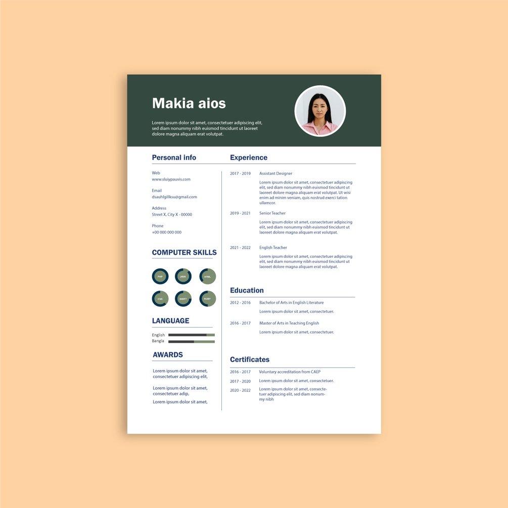 Editable Resume & CV Template | Professional Modern Design