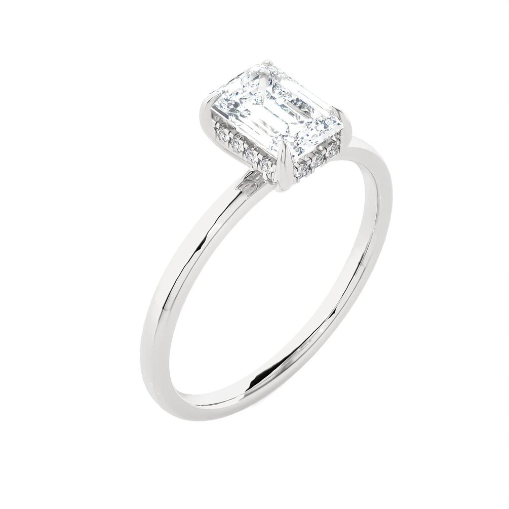 Emerald-Cut Lab Grown Diamond Solitaire Engagement Ring