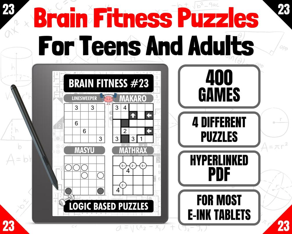 LINESWEEPER MAKARO MASYU MATHRAX Kindle Scribe Brain Fitness Puzzle ...