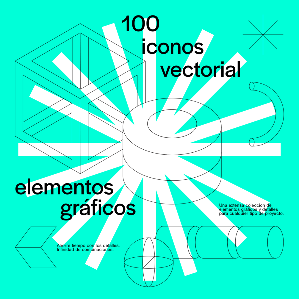 100 ICONS · Graphic elements · Light & Bold · SVG & PNG