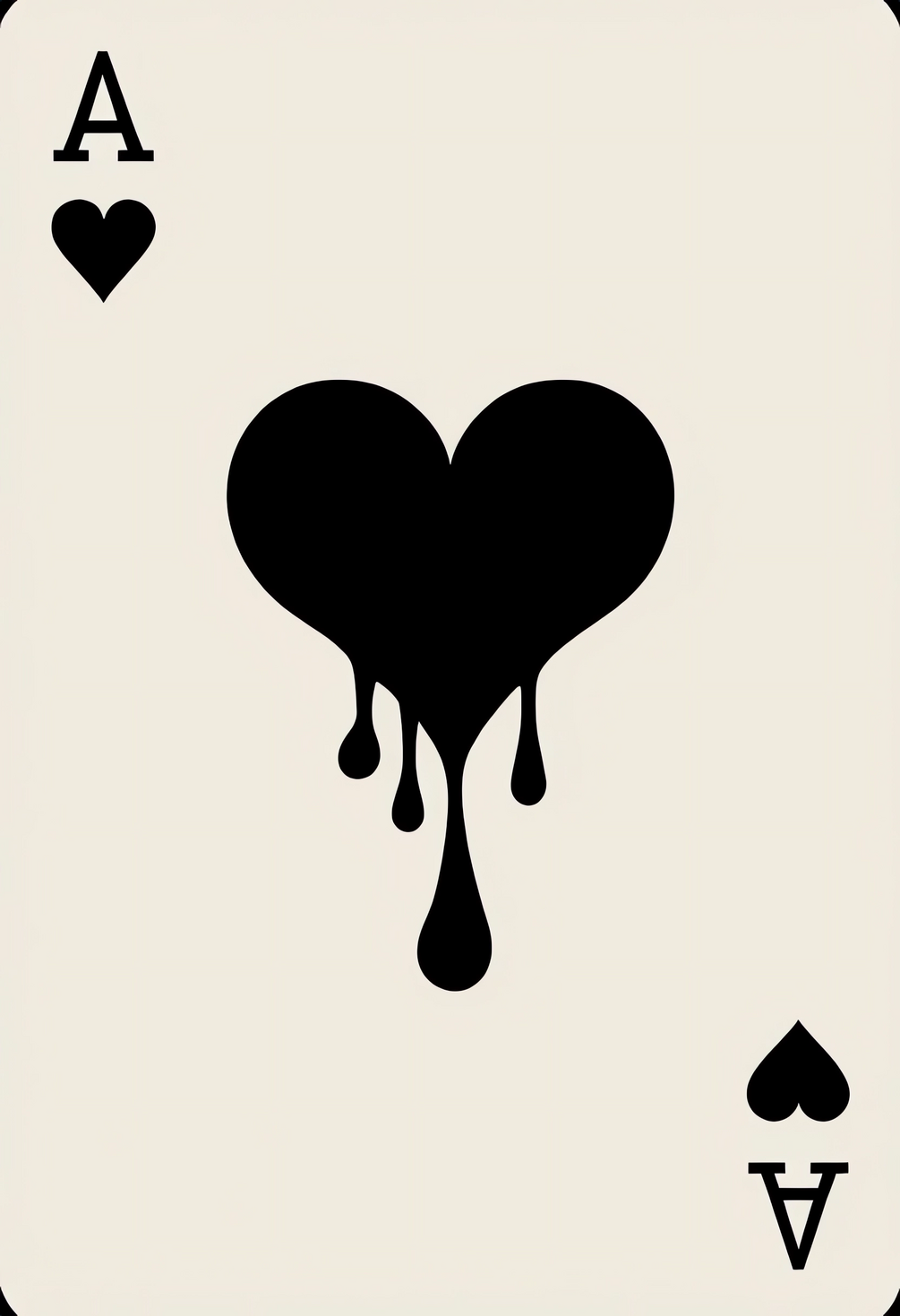 Ace Of Hearts With Dripping Heart Design Poster Image