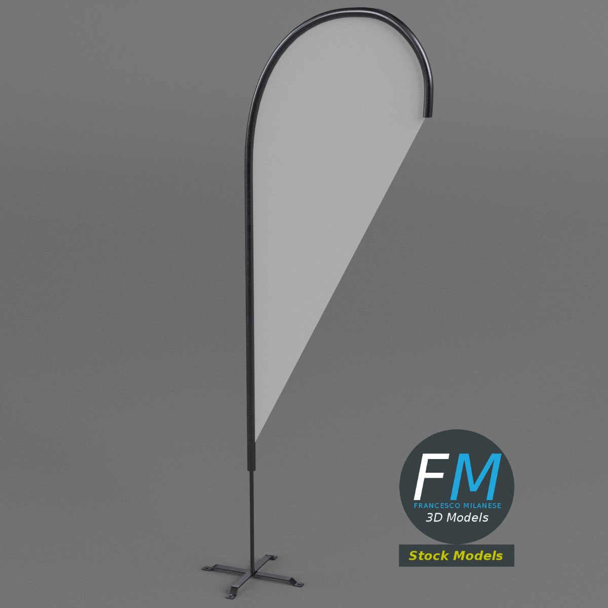 3D MODEL - Teardrop flag