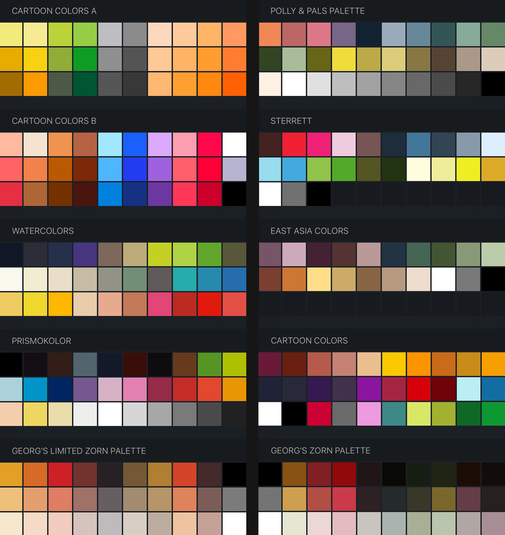 FREE Procreate Color Swatches 37 Palettes For Painting And Drawing