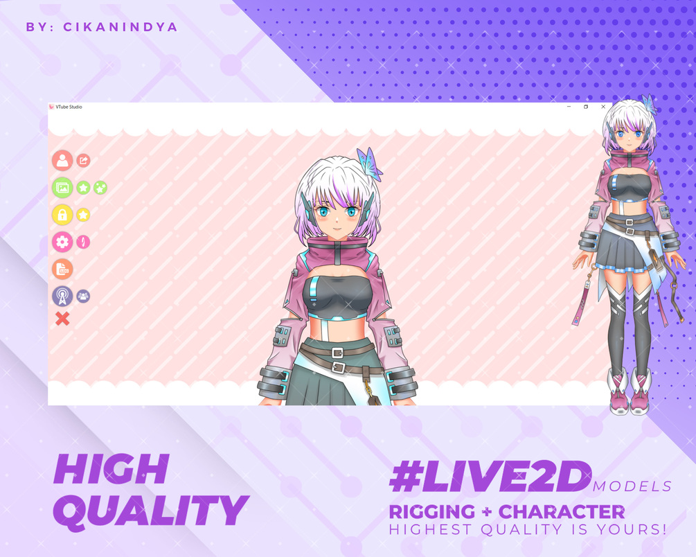 VTuber Model | Innovative Live2D Vtuber Cyberpunk for Broadcasters | 7 ...